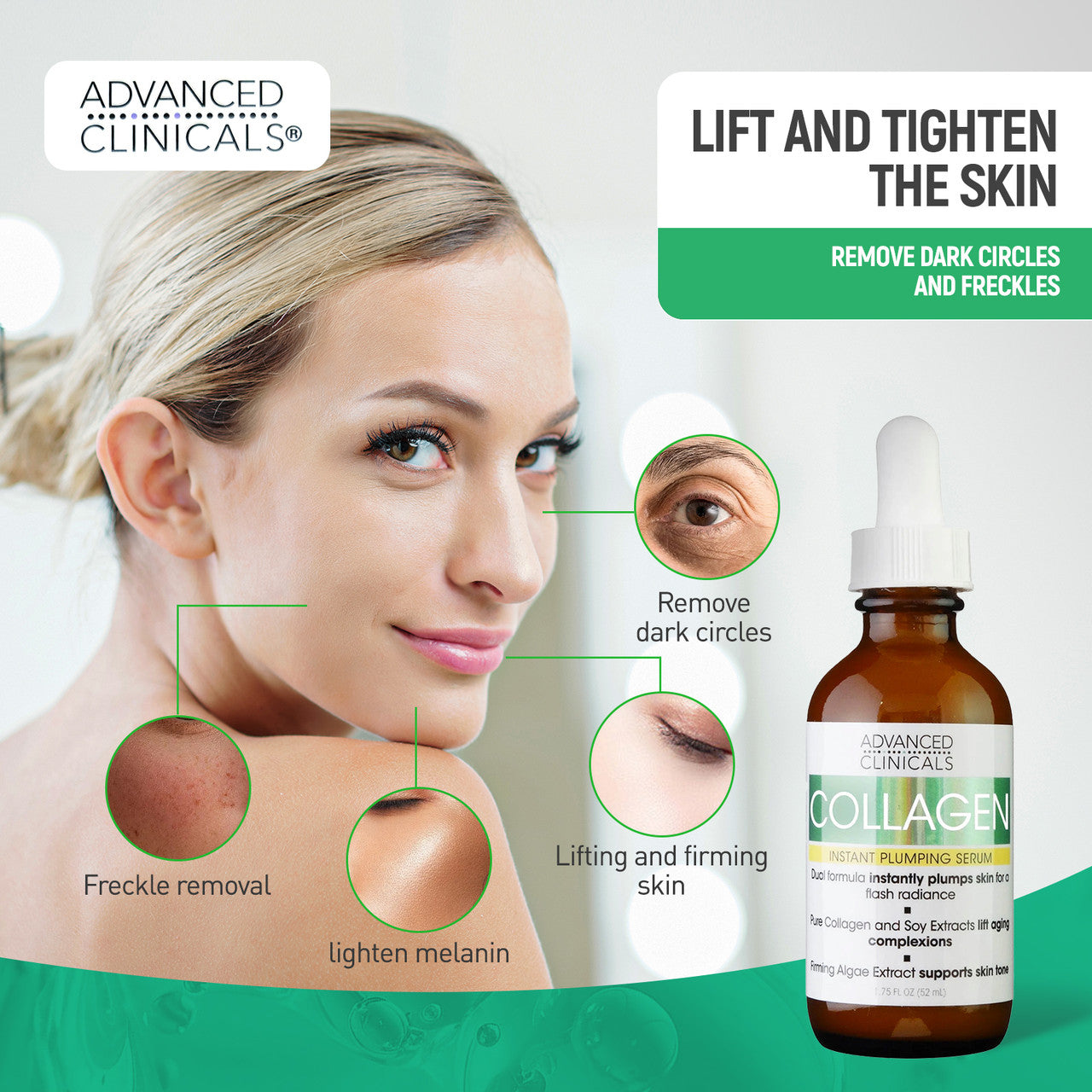 Advanced Clinicals | Collagen Serum Instant Plumping 1.75 fl oz (52 ml ...