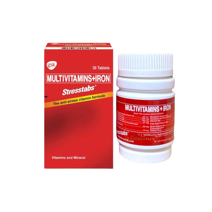 GSK Stresstabs Multivitamins + Iron 30 Tablets in Qatar