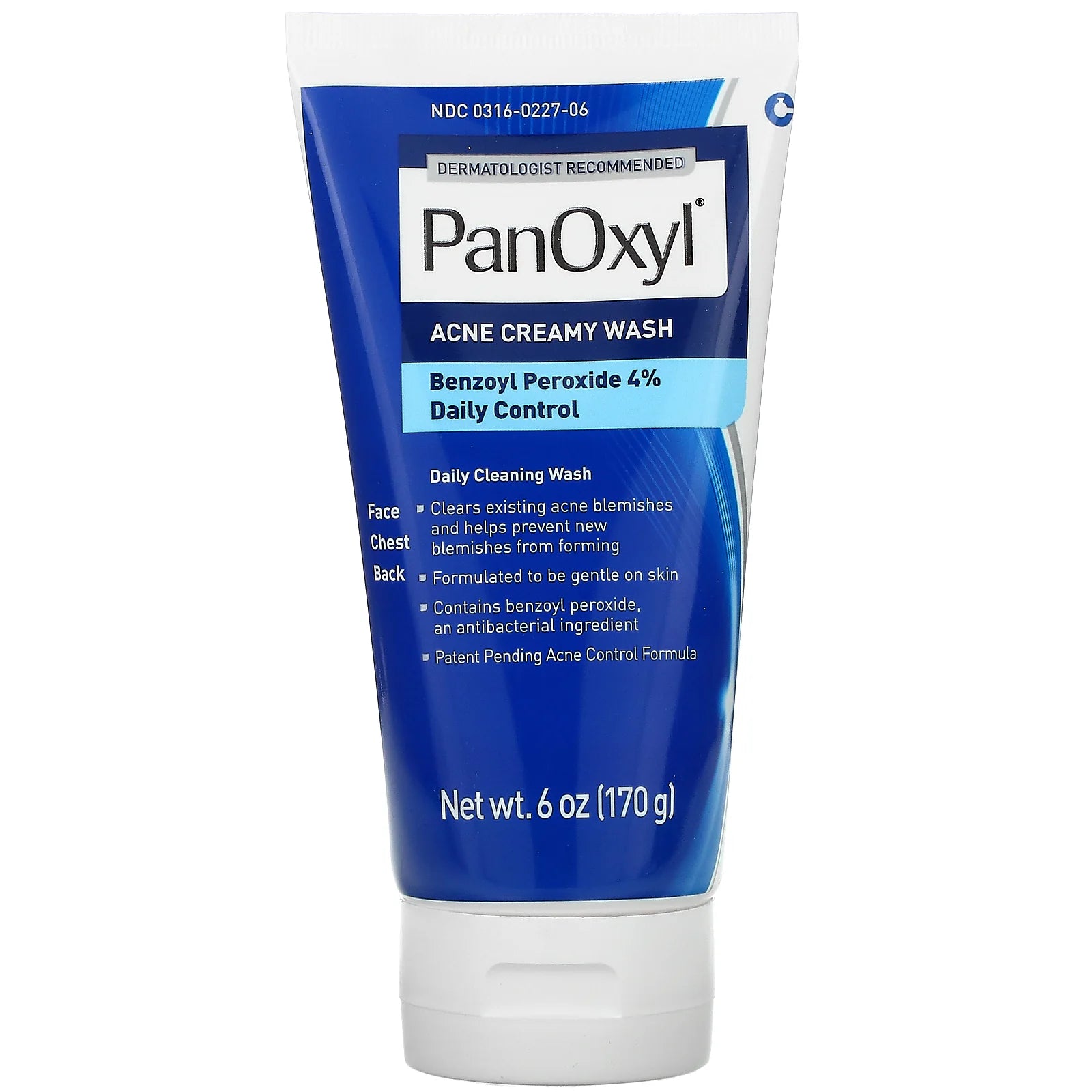 PanOxyl | Acne Creamy Wash Benzoyl Peroxide 4% Daily Control 6 Oz (170 ...