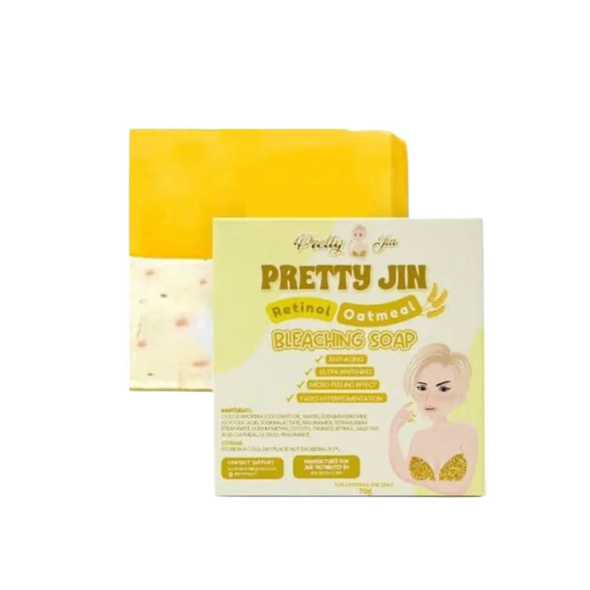 Buy Pretty Jin Retinol Oatmeal Bleaching Soap 70g in Qatar