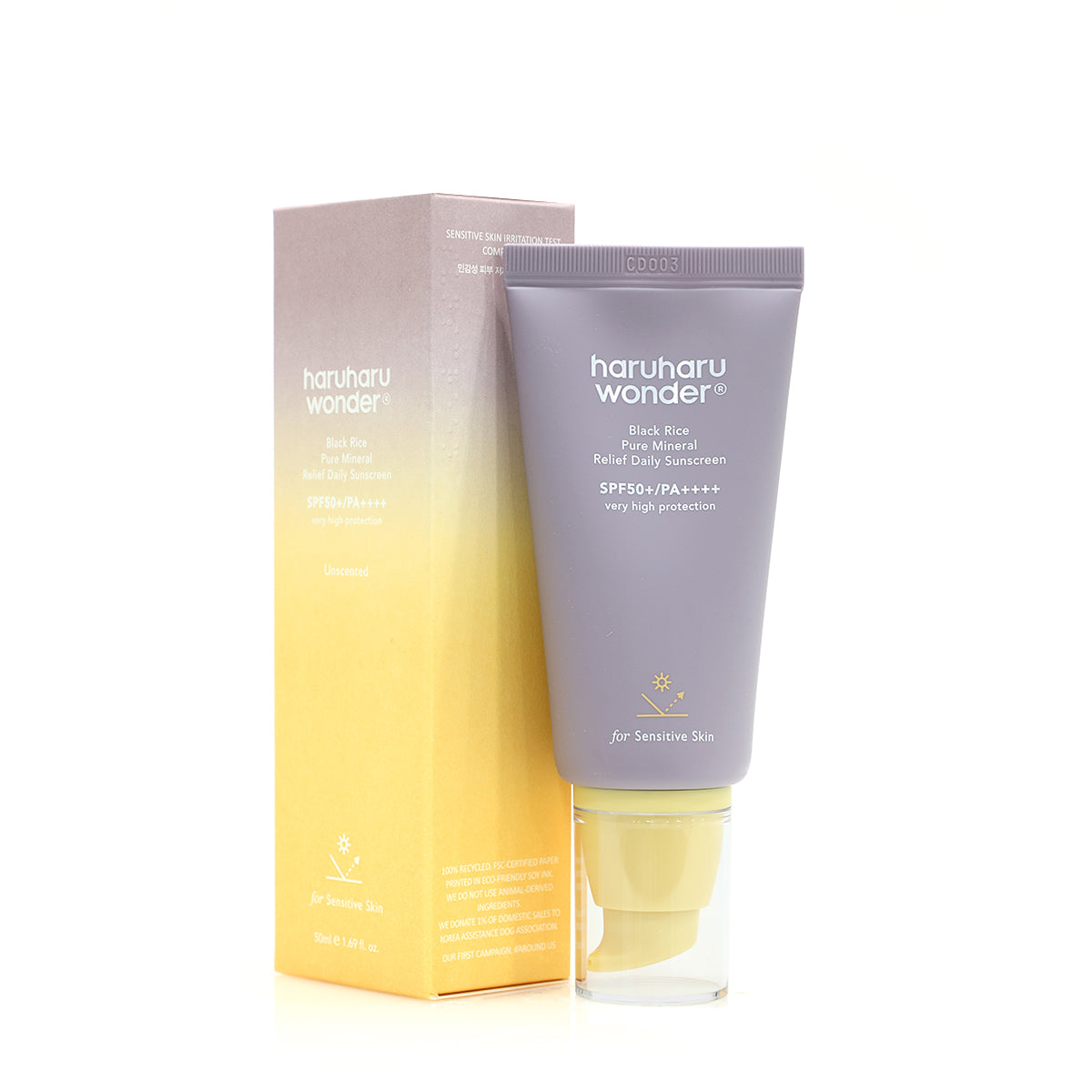 Haruharu Wonder | Black Rice Pure Mineral Relief Daily Sunscreen SPF50 ...